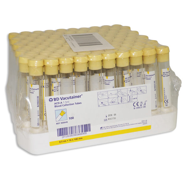 Σωληνάρια Αιμοληψίας Vacutainer ACD-A Tubes (Κίτρινο Πώμα) 8,5ml 100τμχ ...